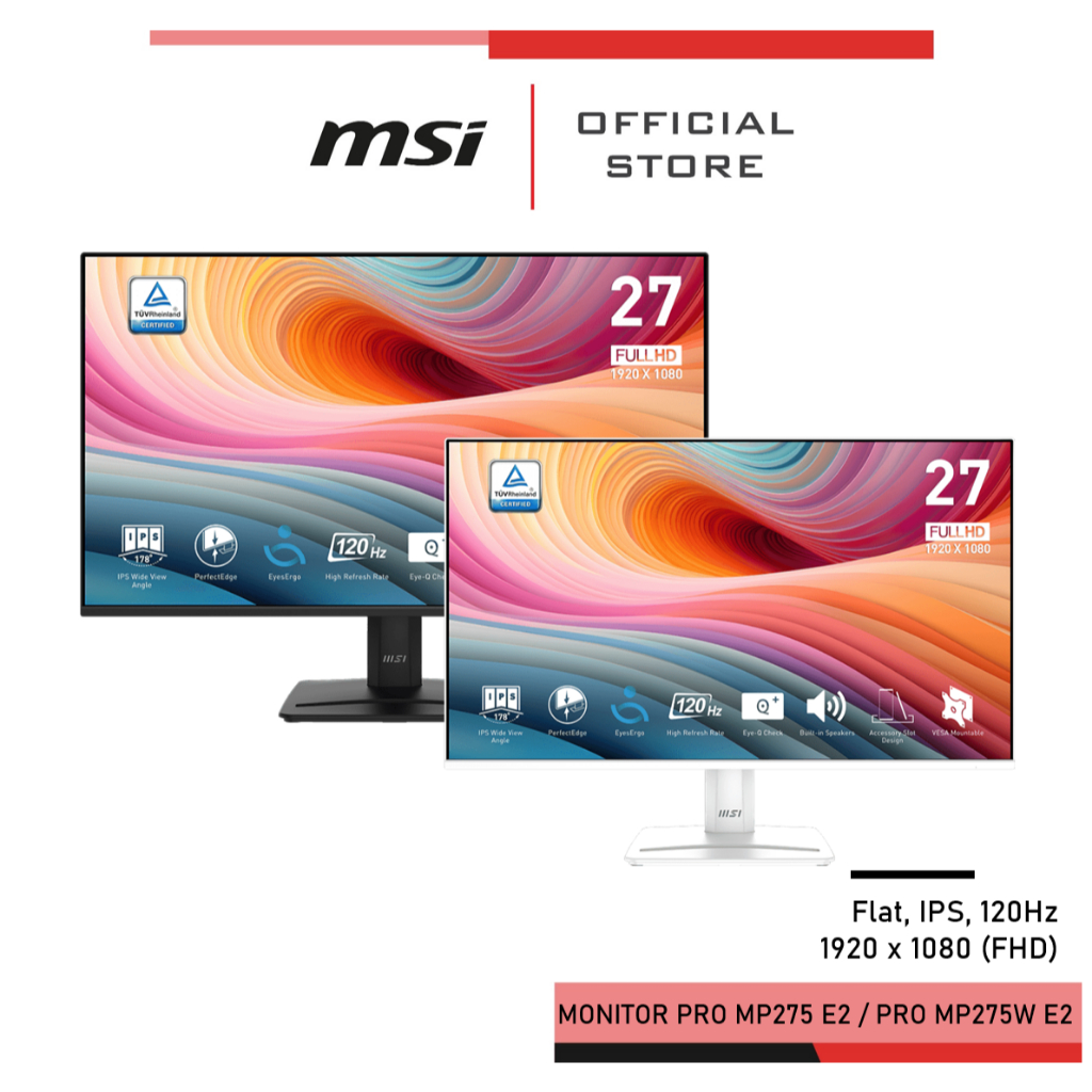 MSI PRO MP275 E2 (Black), PRO MP275W E2(White) Monitor จอคอมพิวเตอร์ 27 ...