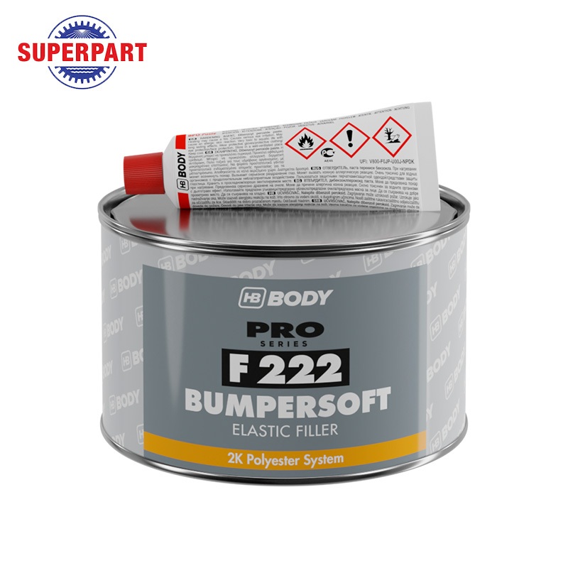 สีโป๊ว HB BODY F222 Bumper Soft (1KG) + แถมน้ำยาสีโป๊ว เกาะพลาสติกดีเยี่ยม สำหรับซ่อมกันชน (F222 ...