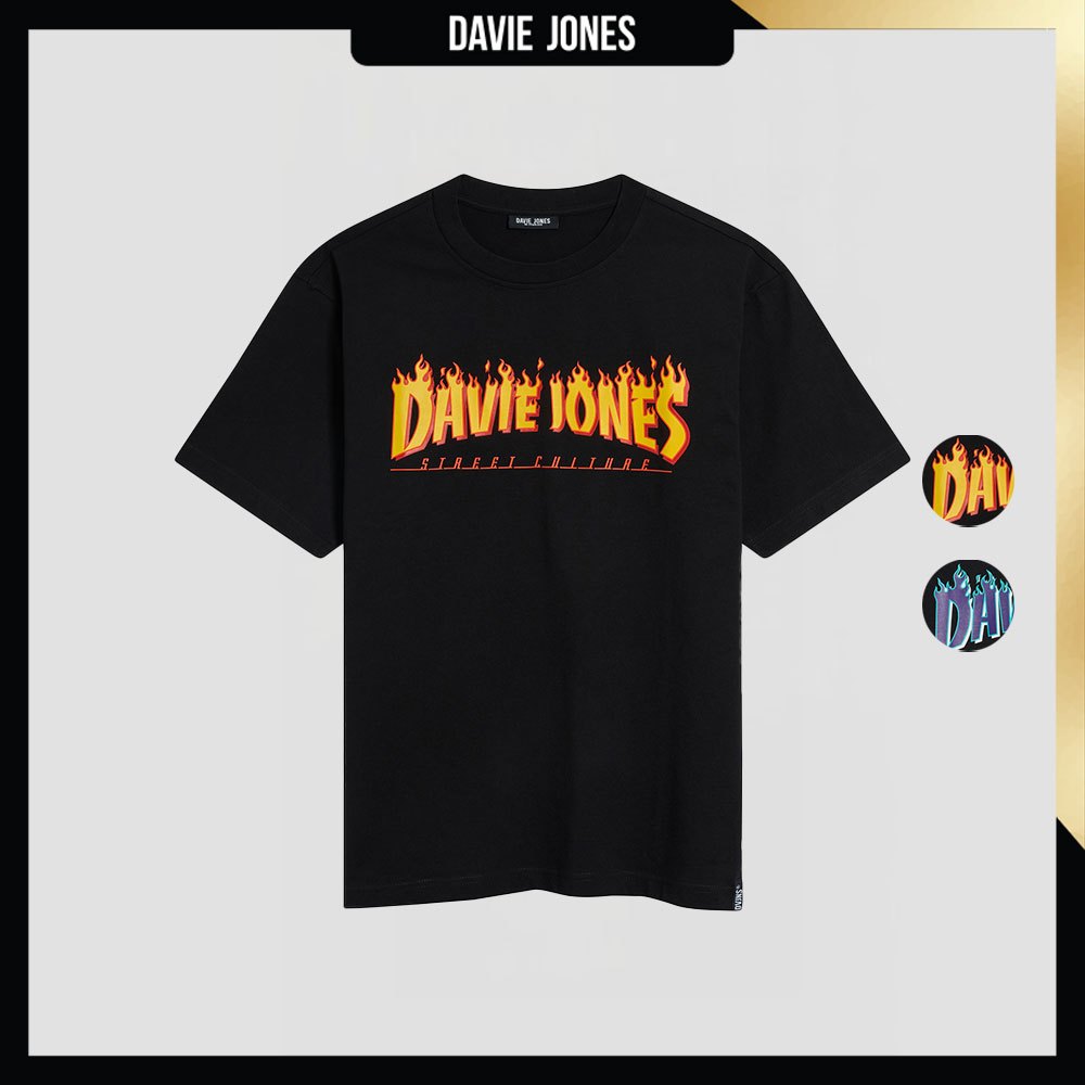 DAVIE JONES เสื้อยืด Logo Oversized Fit T-Shirt LG0116 สีดำ | Shopee ...