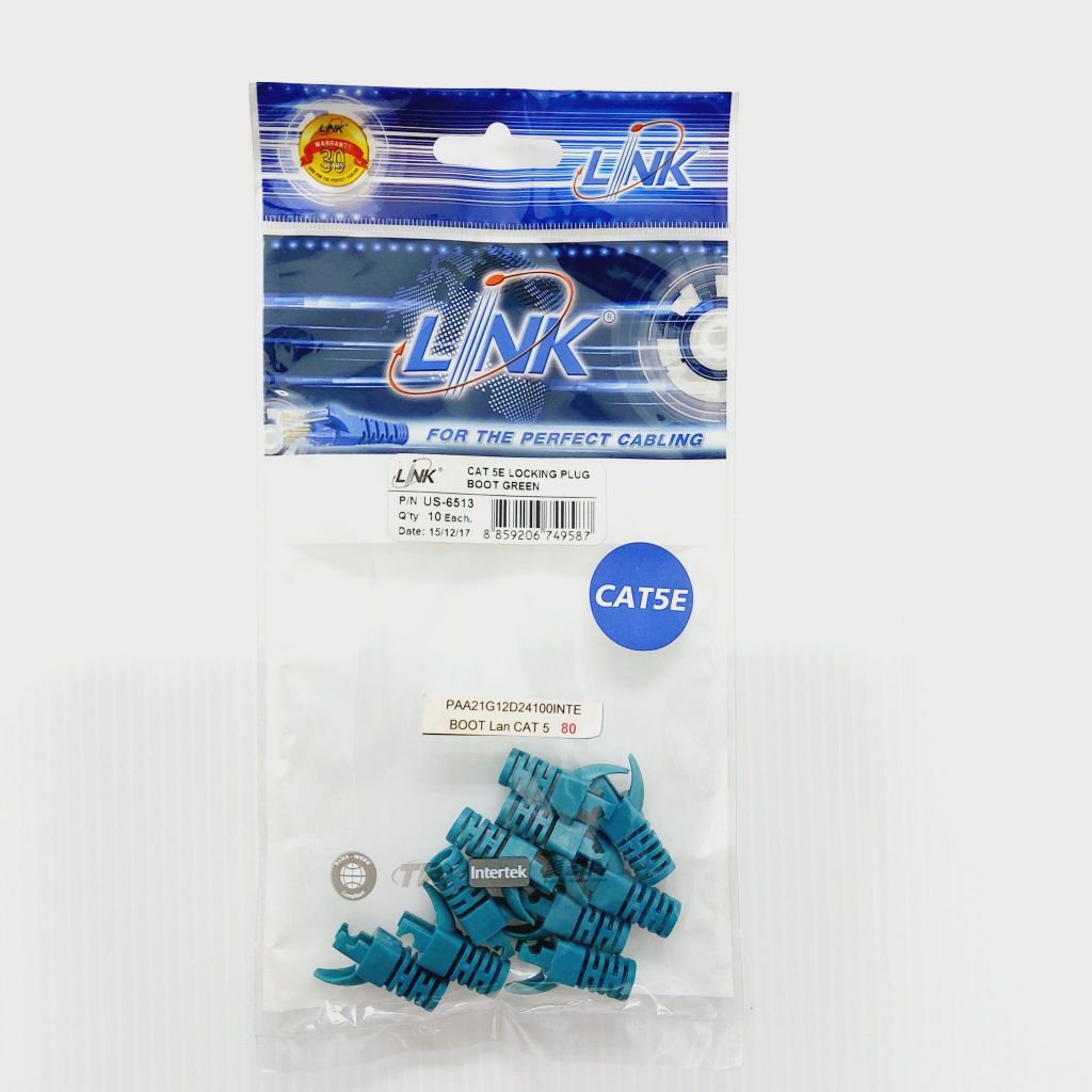 ปลอกหุ้มหัวแลน รุ่นใหม่ สำหรับสายแลน CAT 5E Locking Plug BOOT สีเขียว ...