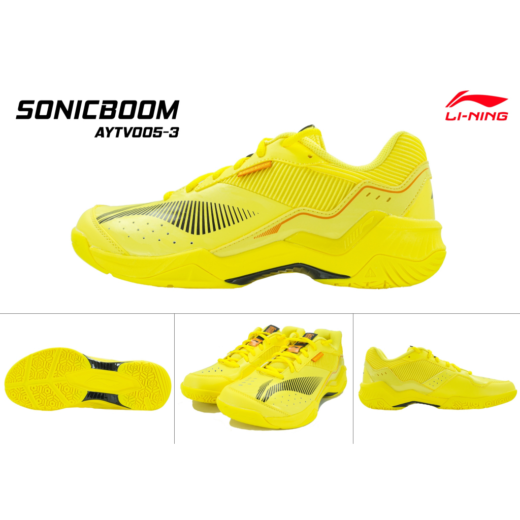 LI-NING SONIC BOOM (AYTV005-3S) สี (ILLUMINATING YELLOW) BADMINTON ...