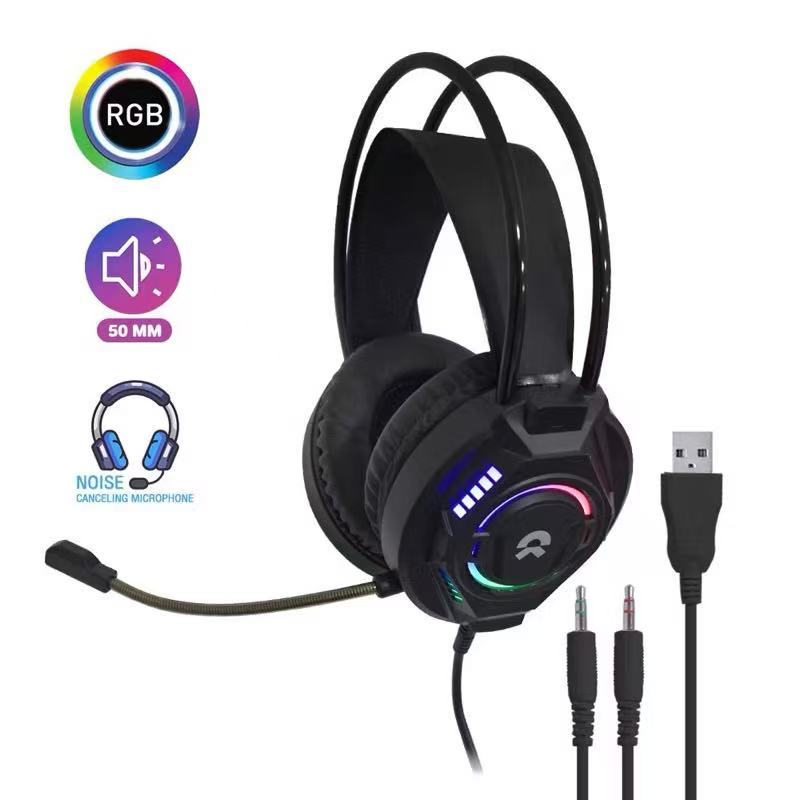 หูฟังพร้อมไมโครโฟน OKER G225 PRO GAMING HEADSET 3.5+USB หูฟัง คอมพิวเตอร์ Stereo | Shopee Thailand