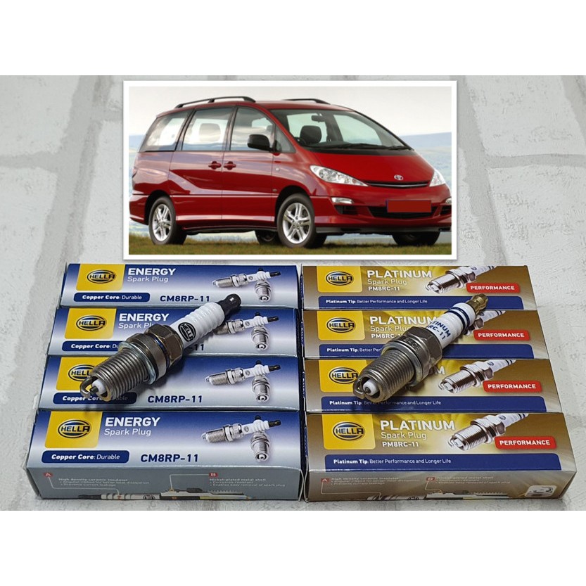 หัวเทียน Toyota Estima / Previa ACR30 ( 2000 - 2005 ) ชุด 4 หัว : Hella ...