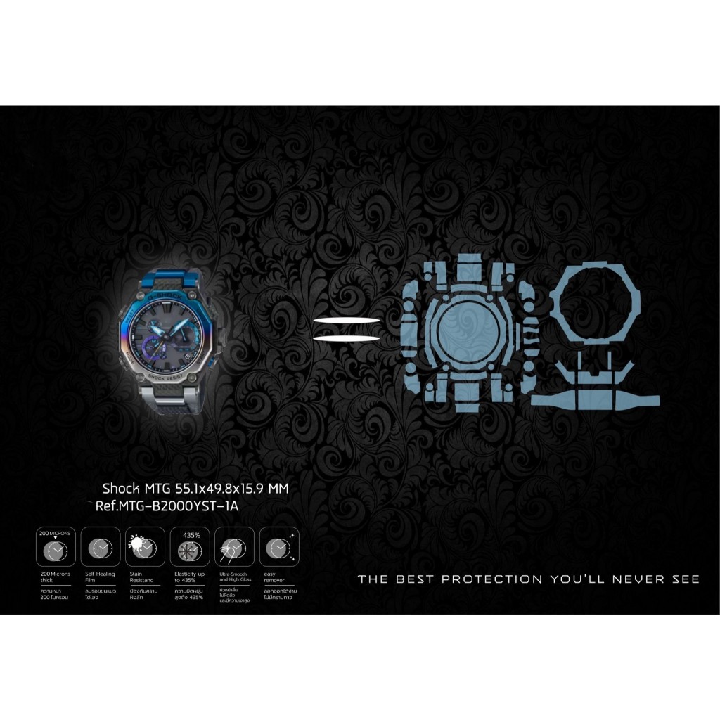 ฟิล์มกันรอยนาฬิกา Watch Protection Film สำหรับ แบรนด์ Casio G-Shock MTG ...