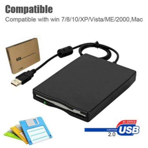 USB Floppy Drive 3.5inch USB External Floppy Disk Drive Portable 1.44 ...