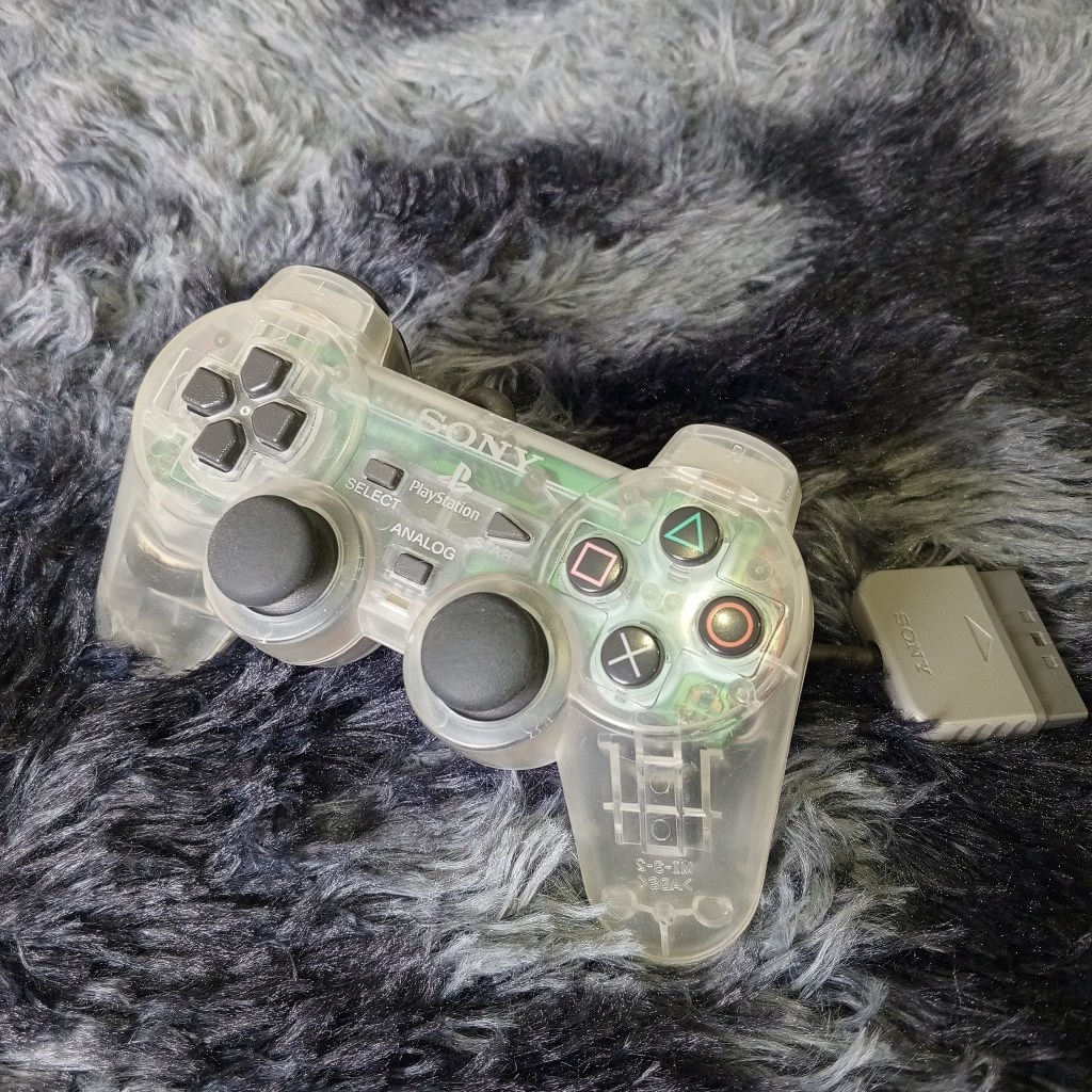 OFFICIAL PLAYSTATION 1 ANALOG CONTROLLER TRANSPARENT (USED) จอย PS1 มือ ...