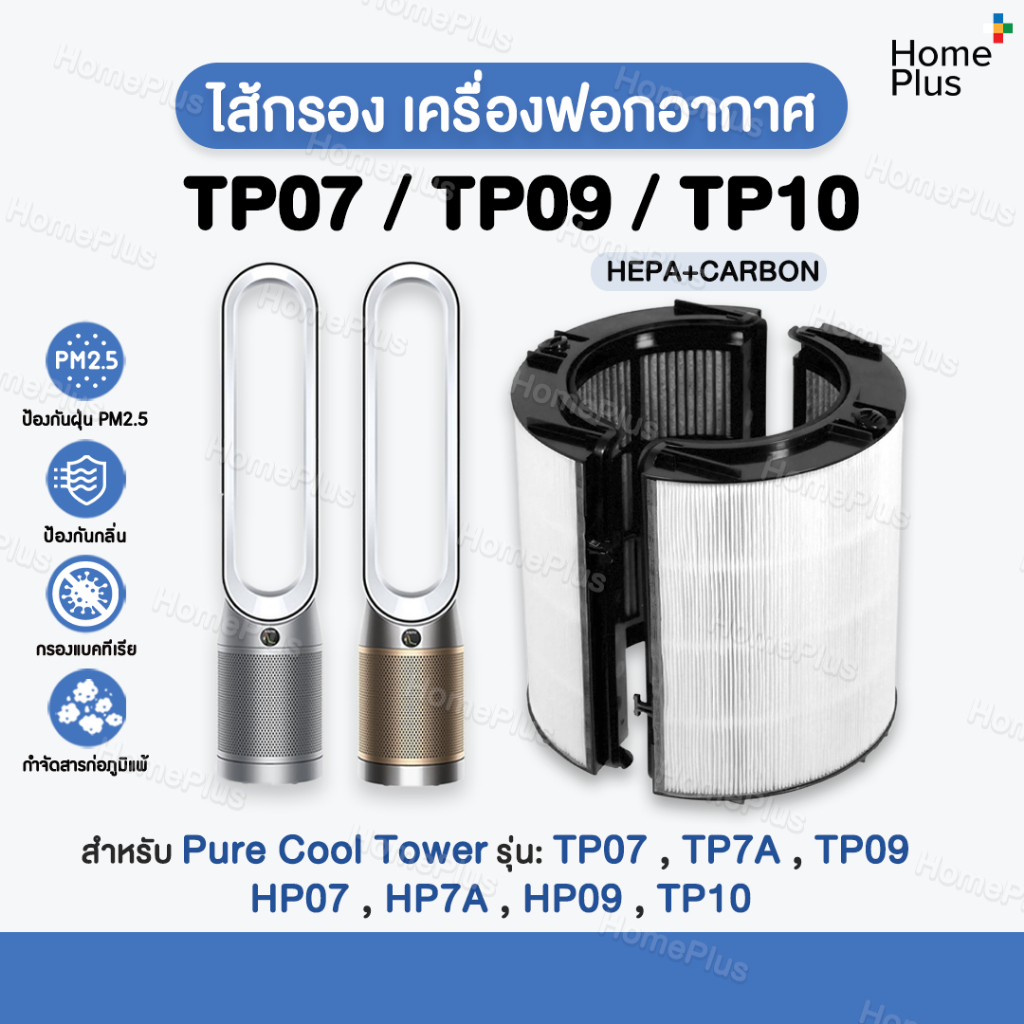 ไส้กรองอากาศ ใช้สำหรับ TP09 TP10 TP07 HEPA Carbon Filter 2In1 อะไหล่ ฟิลเตอร์กรอง | Shopee Thailand