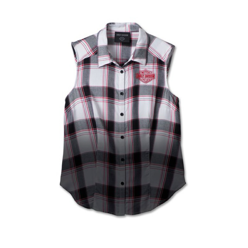 เสื้อเชิ้ตลายสก๊อตแขนกุดผู้หญิง Harley-Davidson 96613-24VW | Shopee ...