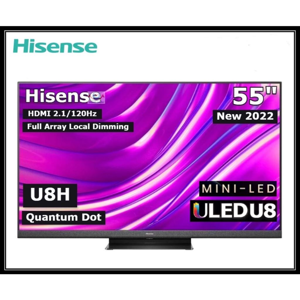 Hisense 55" 55U8H VIDAA UHD Mini LED 4K, Smart 55U8H clearance | Shopee Thailand