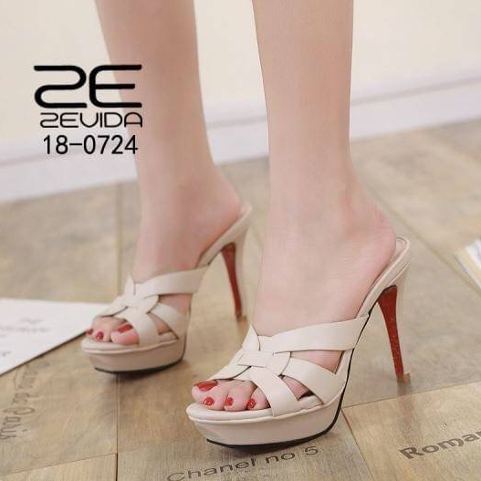 Zevid รุ่น18-0724 รองเท้าส้นเข็ม สูง 4 นิ้ว หนังนิ่ม ทรงสวม สไตล์Y$L ...