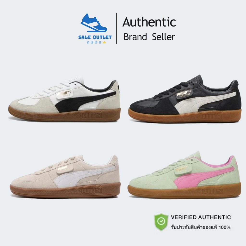 PUMA Palermo White Black Gum รองเท้าผู้ชายและผู้หญิง 396464-01/396464 ...