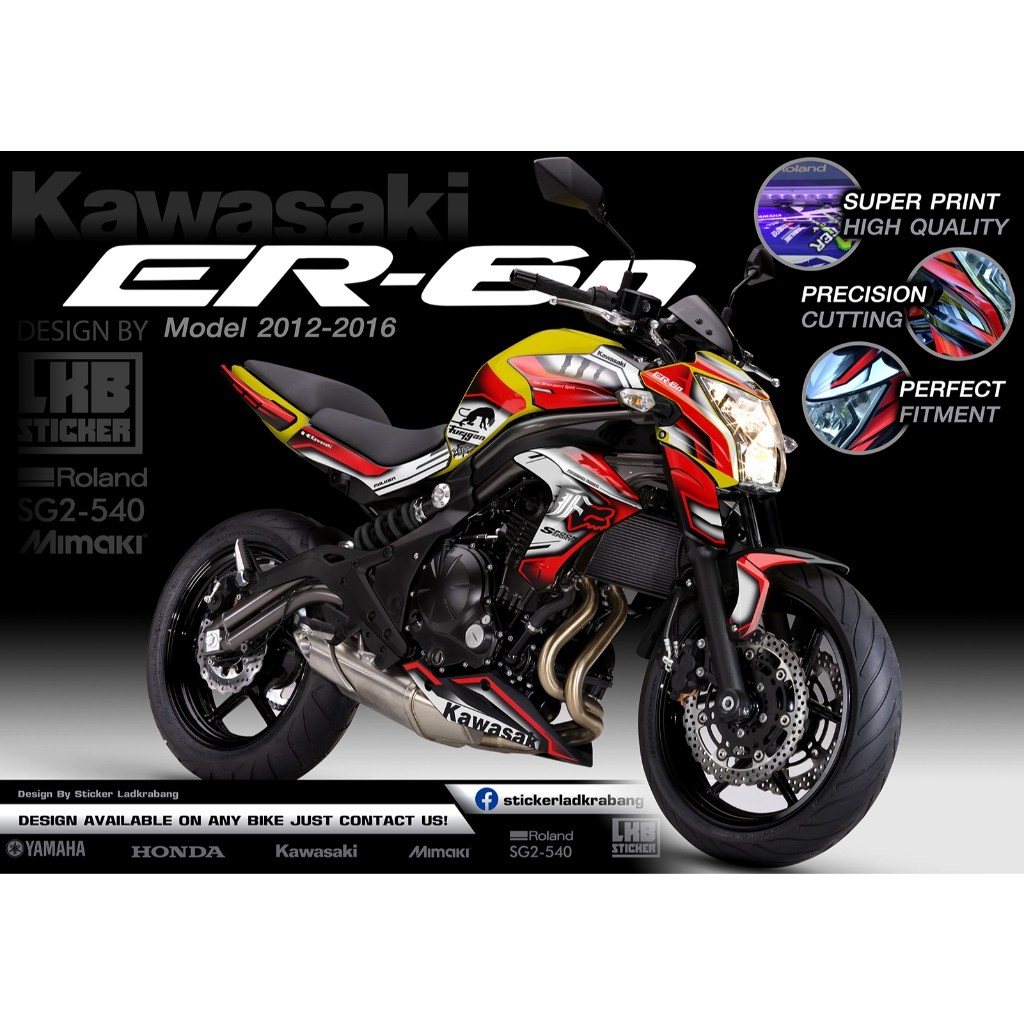 สติ๊กเกอร์แต่งลายรถ Kawasaki ER6N 2013-2016 Sport V.3 | Shopee Thailand