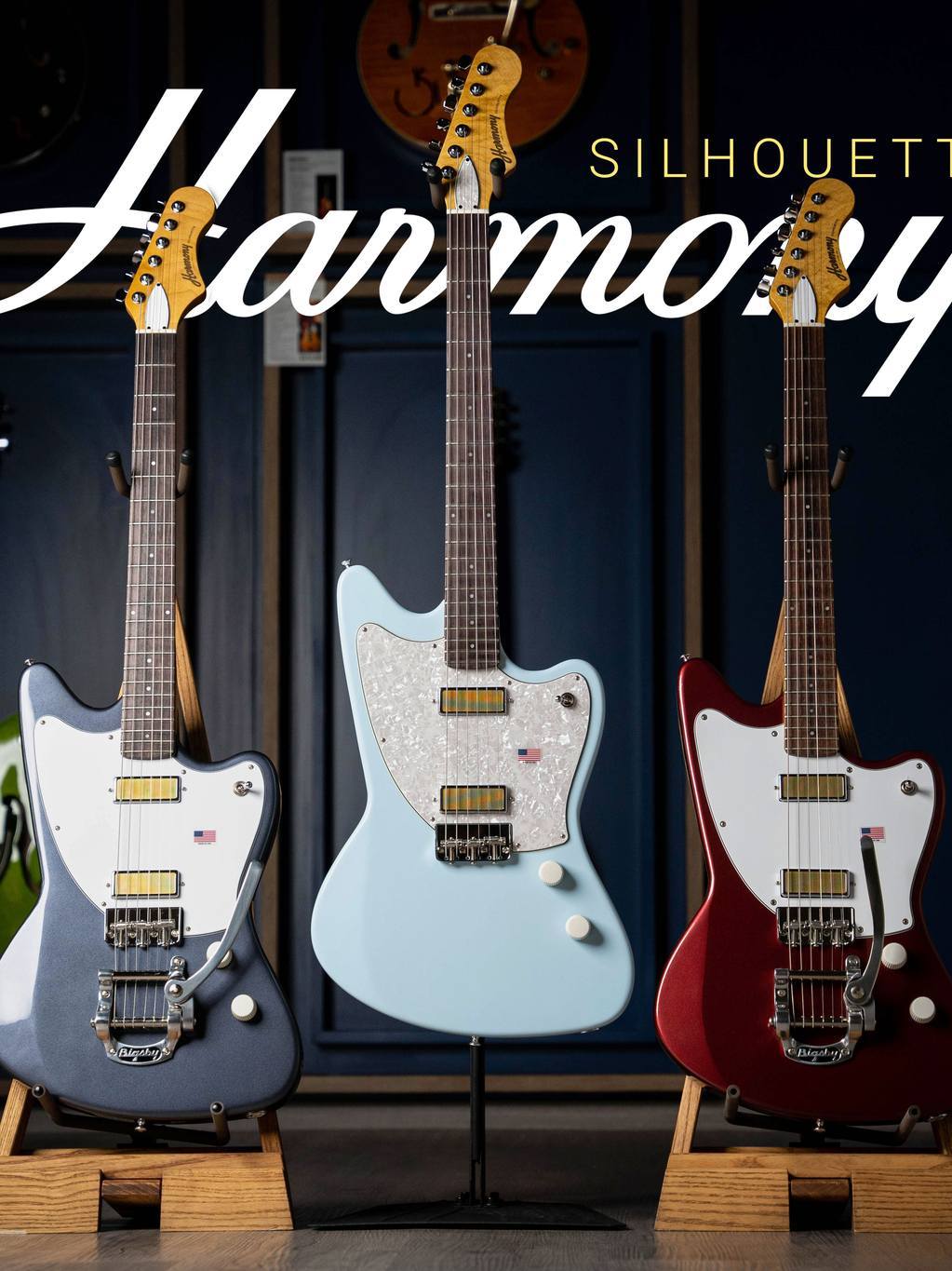 กีตาร์ไฟฟ้า Harmony Silhouette Electric Guitar with Bigsby | Shopee Thailand