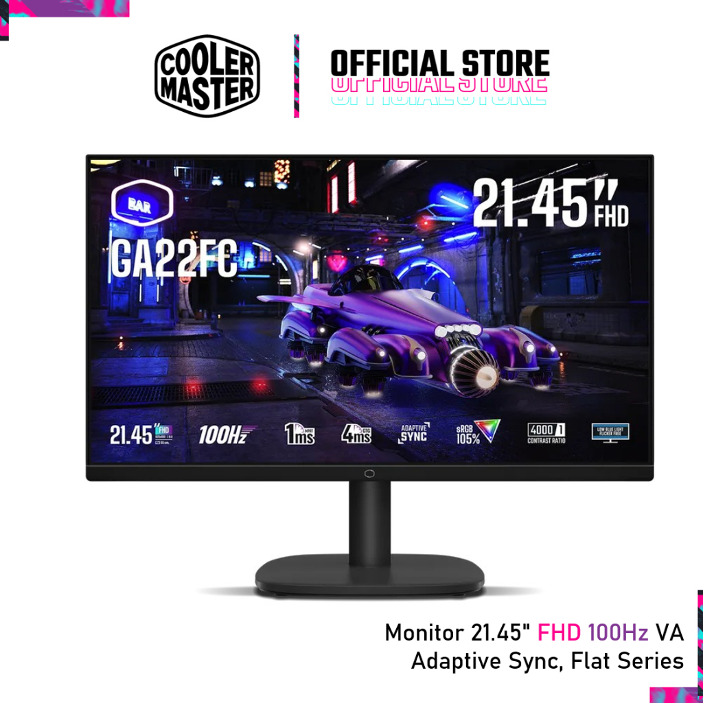 Cooler Master Monitor GA22FC 21.45" FHD 100Hz VA US Cord (CMI-GA22FC-US ...