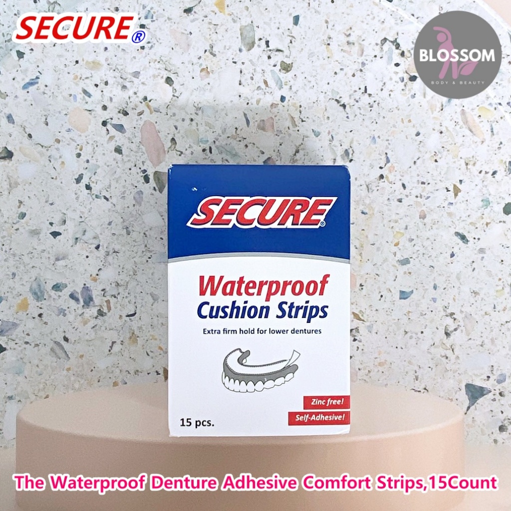 Secure - The Waterproof Denture Adhesive Comfort Strips,15Count แผ่นกาว ...