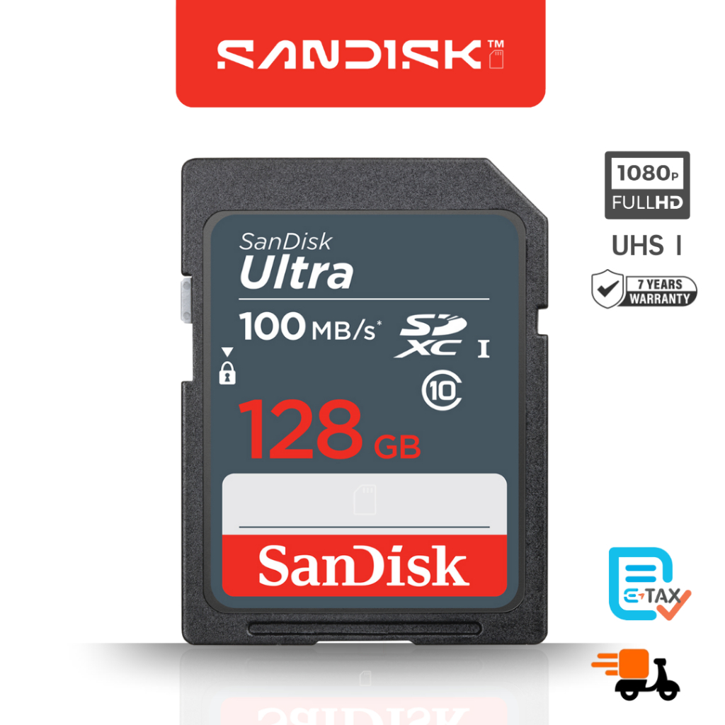 SanDisk Ultra SD Card Class10 128GB SDXC Speed100MB/s (SDSDUNR-128G-GN6IN) เมมโมรี่การ์ด SDCARD ...