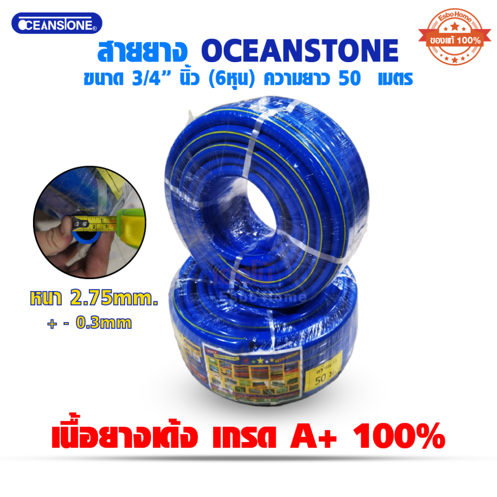 สายยางเด้ง สายยางรดน้ำ ขนาด 3/4 นิ้ว (6หุน) ยาว 50 เมตร OCEANSTONE ...