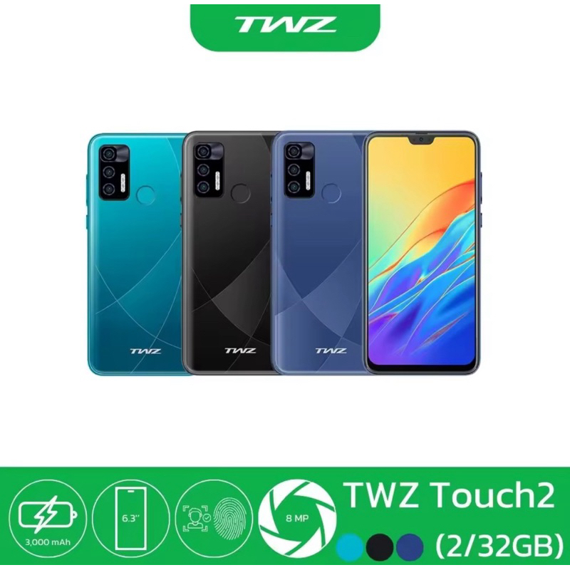 TWZ Touch 2 - ทีดับบลิวแซด 4G จอ 6.3 นิ้ว 2+32GB กล้อง 13 ล้านพิกเซล แบต 3,000 mAh | Shopee Thailand