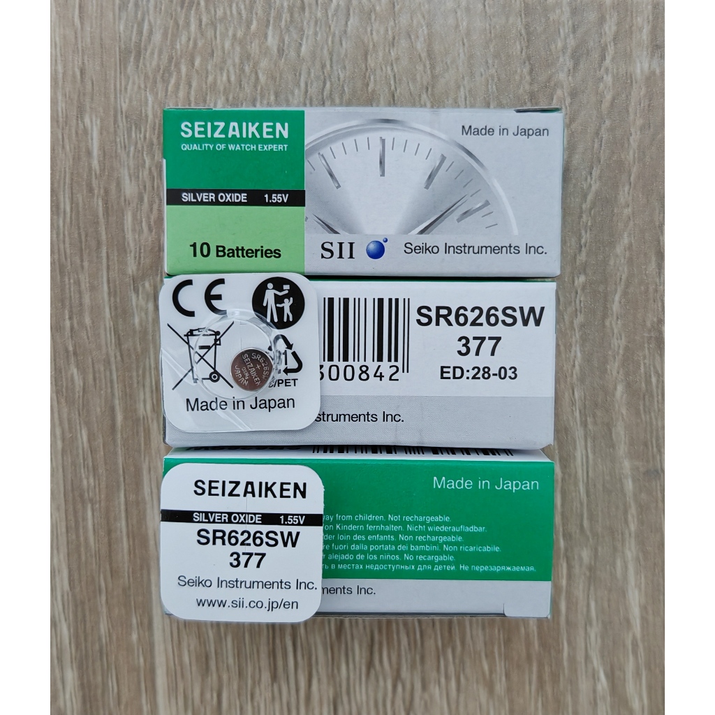 🔘 ถ่านนาฬิกา SEIZAIKEN Seiko 377 SR626SW ของแท้ ถ่านกระดุม 1.55V🔘 ...