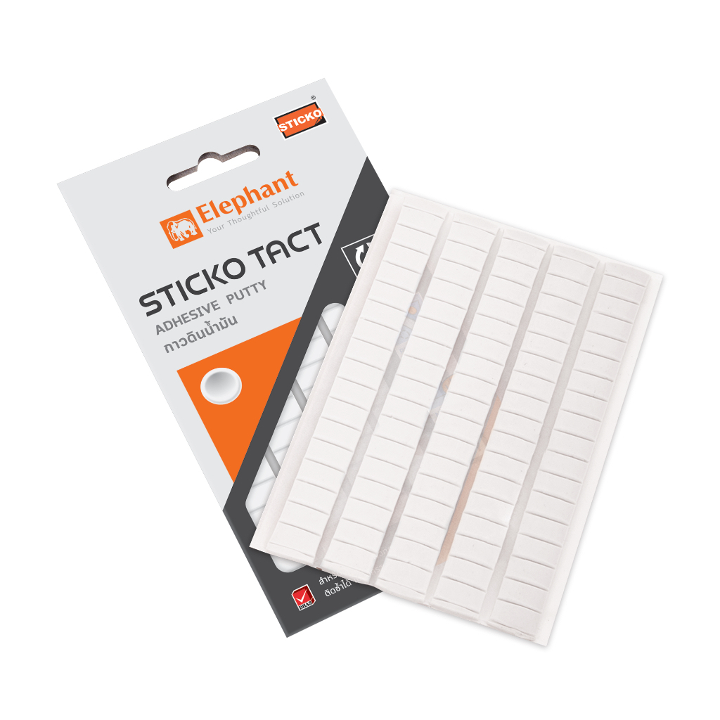 กาวดินน้ำมัน 85ชิ้น 50 กรัม ตราช้าง รุ่น Sticko Tact (จำนวน 1 แพ็ค ...