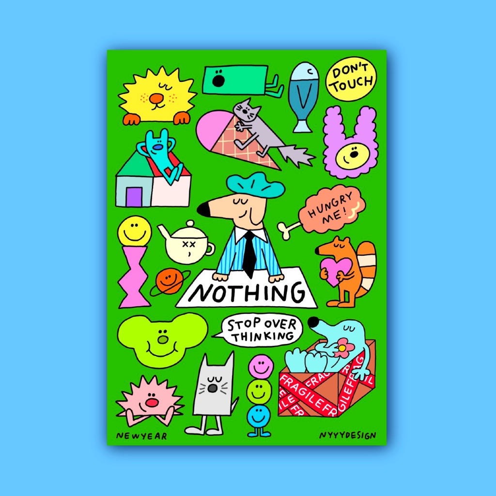 (nyyydesign) Nothing Sticker Size A5 สติ้กเกอร์กันน้ำ ไม่ทิ้งคราบกาว ...