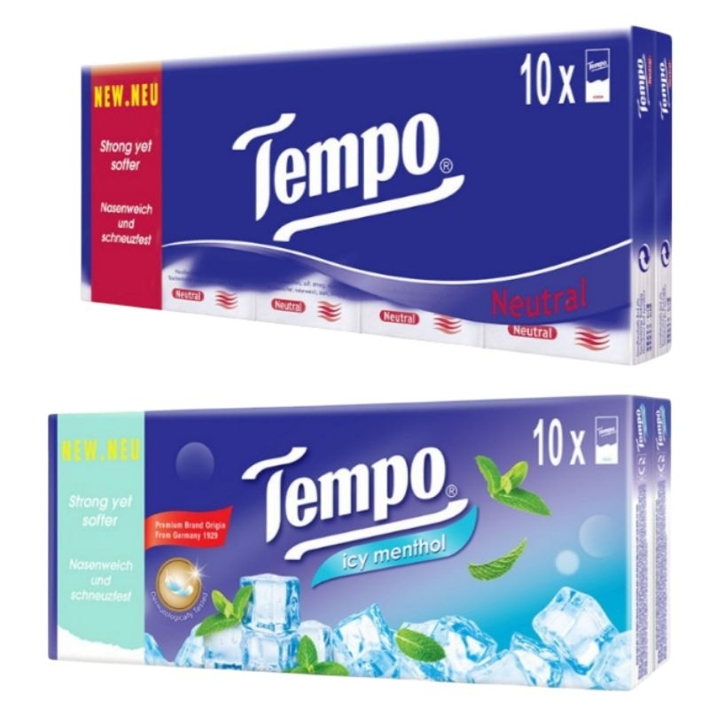 พร้อมส่ง TEMPO TISSUE PAPER กระดาษเช็ดหน้า กระดาษทิชชู่ ชนิดพกพา 10 ห่อ ...