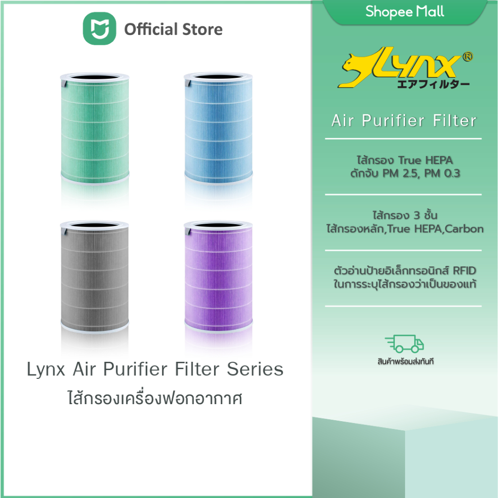 (ส่งด่วน 1 วัน) Lynx Air Purifier Filter ไส้กรองอากาศสำหรับเครื่อง ...