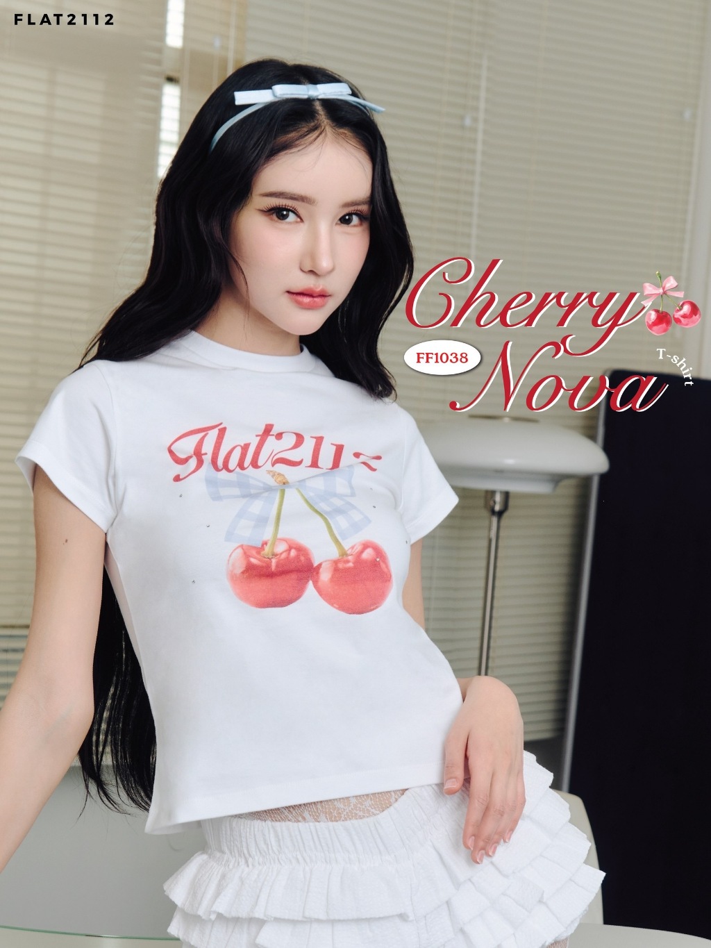 FLAT2112 FF1038 : CHERRY NOVA T-SHIRT เสื้อยืด เบบี้ที เสื้อครอป เสื้อสกรีนลาย แฟชั่นผู้หญิง ...