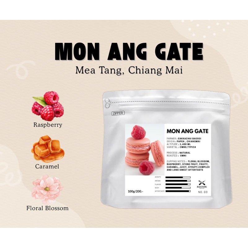 เมล็ดกาแฟคั่ว Mon Ang Gate 100g -Natural Process- Bannok Coffee Roaster ...