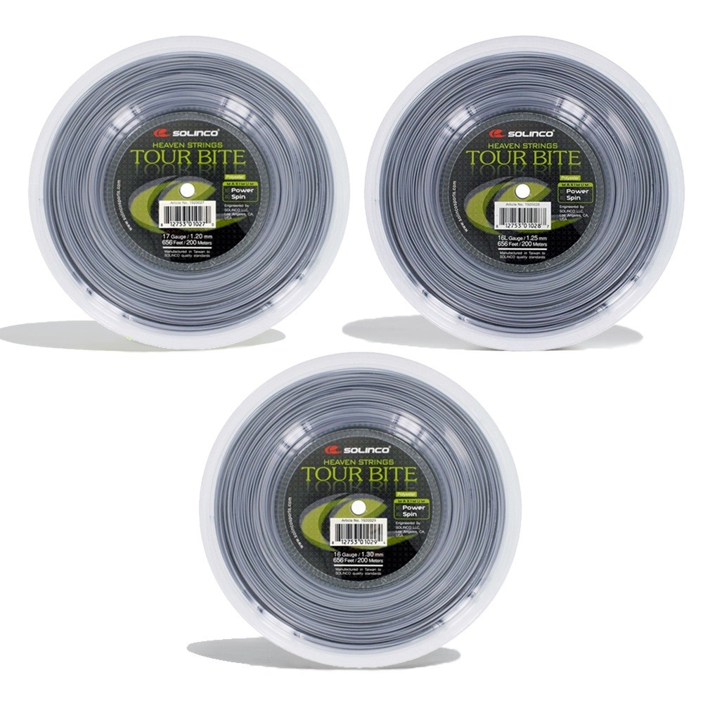 Solinco เอ็นไม้เทนนิสแบ่งขาย Tour Bite 16L/1.25mm , 16/1.30mm , 17/1.20mm Tennis String Reel (3 ...