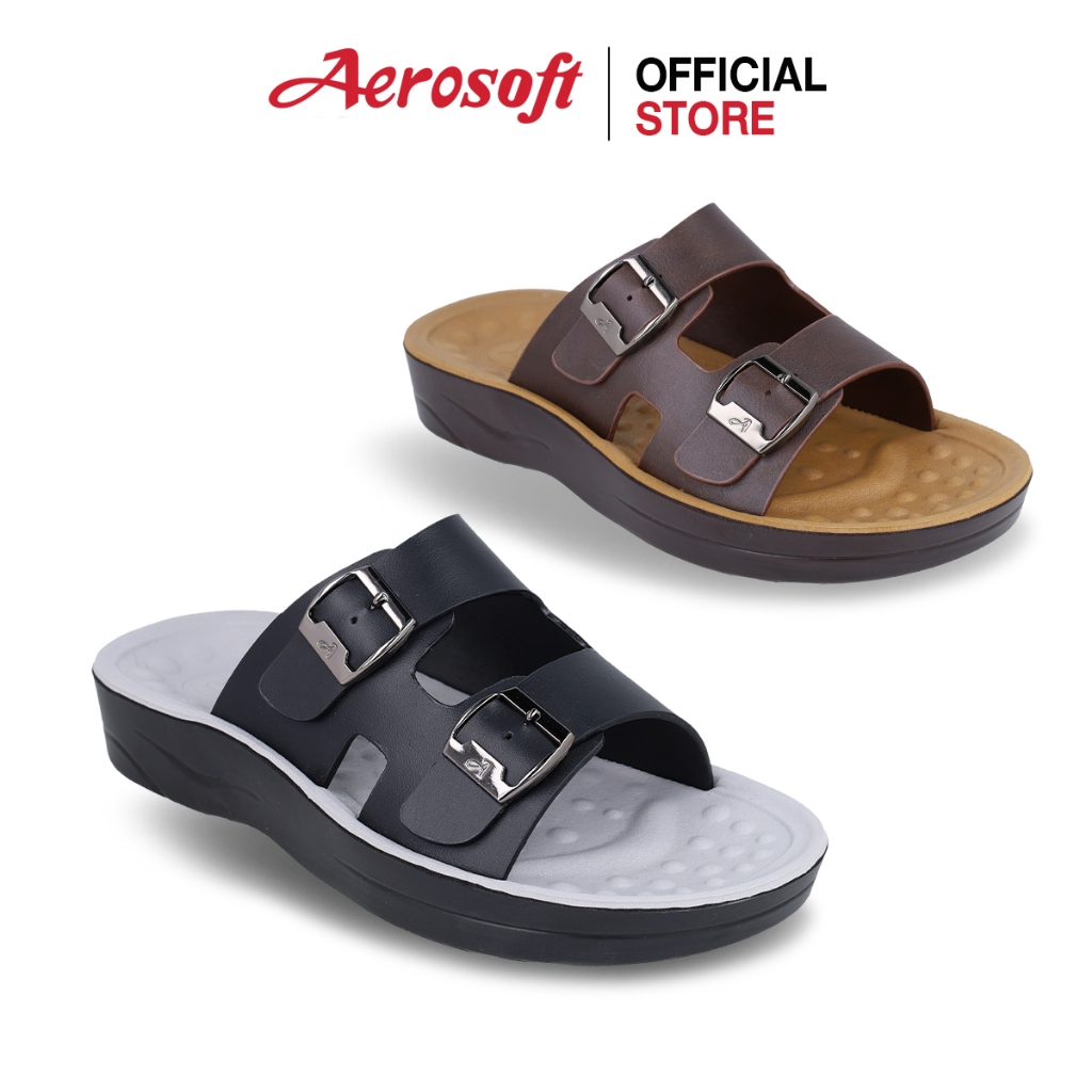 Aerosoft (แอโร่ซอฟ) รองเท้าแตะผู้ชาย แบบสวม นิ่มๆ เพื่อสุขภาพ รุ่น SM3033 | Shopee Thailand