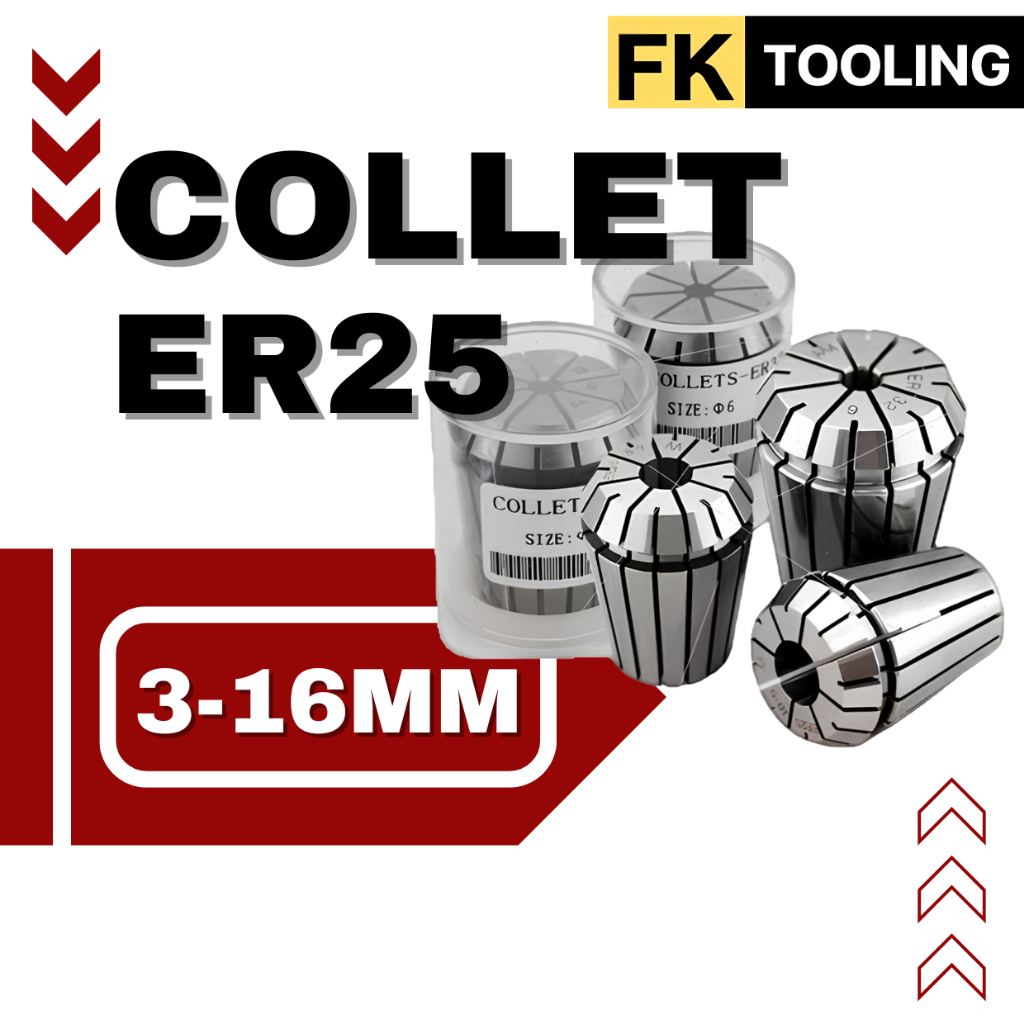 ลูกคอลเล็ต ER25 COLLET ER25 (ขนาด 3-16 มิล) ลูกคอลเล็ต หัวจับดอกเอ็นมิล ...