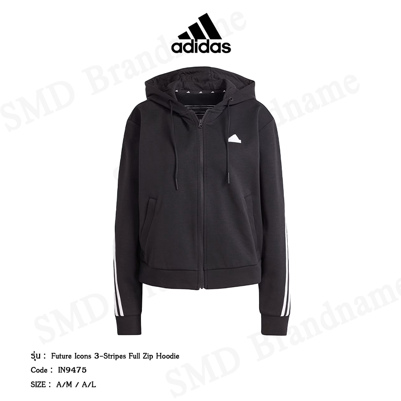 Adidas เสื้อสเวตเตอร์แขนยาว รุ่น Future Icons 3-Stripes Full Zip Hoodie ...