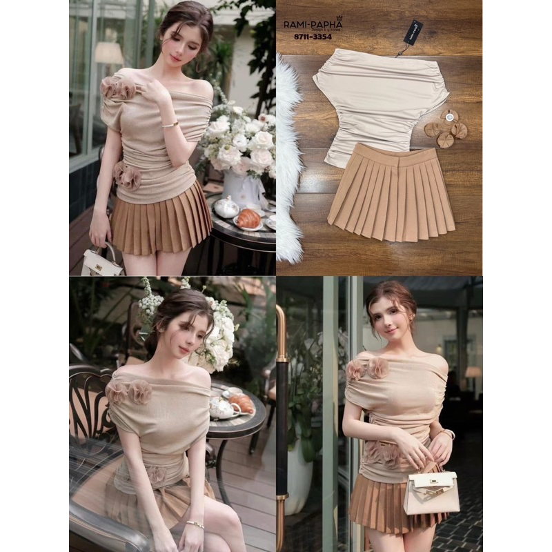 ชุดไปคาเฟ่ลุคหวาน ชุดดินเนอร์ลุคคุณหนู 8711 Rami | Shopee Thailand