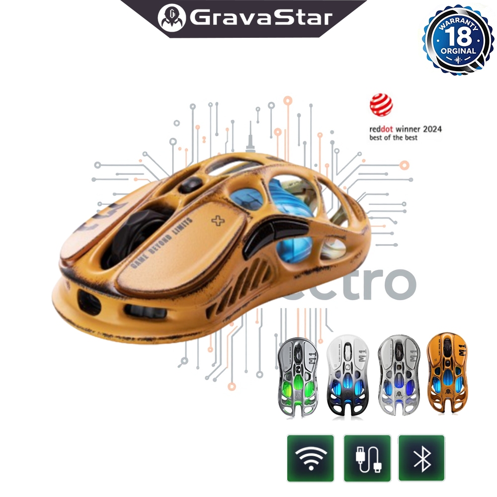 GravaStar Mercury M1 Pro เมาส์เกมมิ่งไร้สาย Wireless Gaming Mouse ...