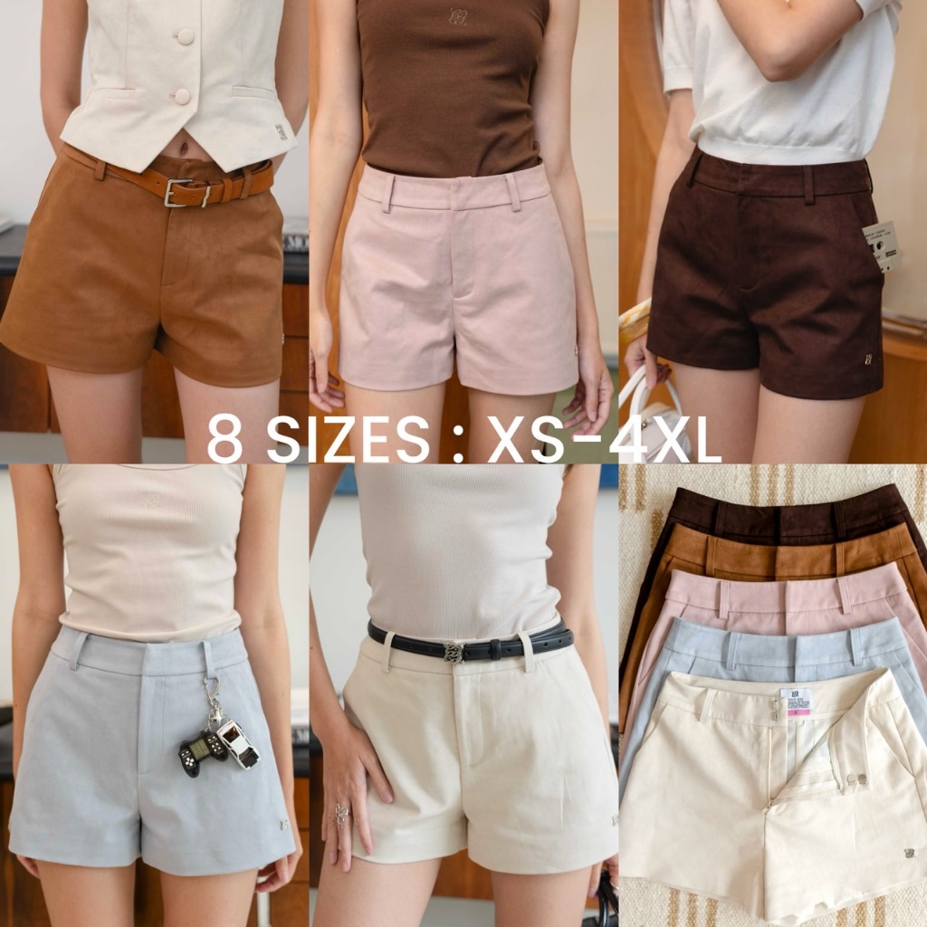 chuuchop(XS-4XL) Noah suede short กางเกงขาสั้นหนังกลับ(C8390) | Shopee ...
