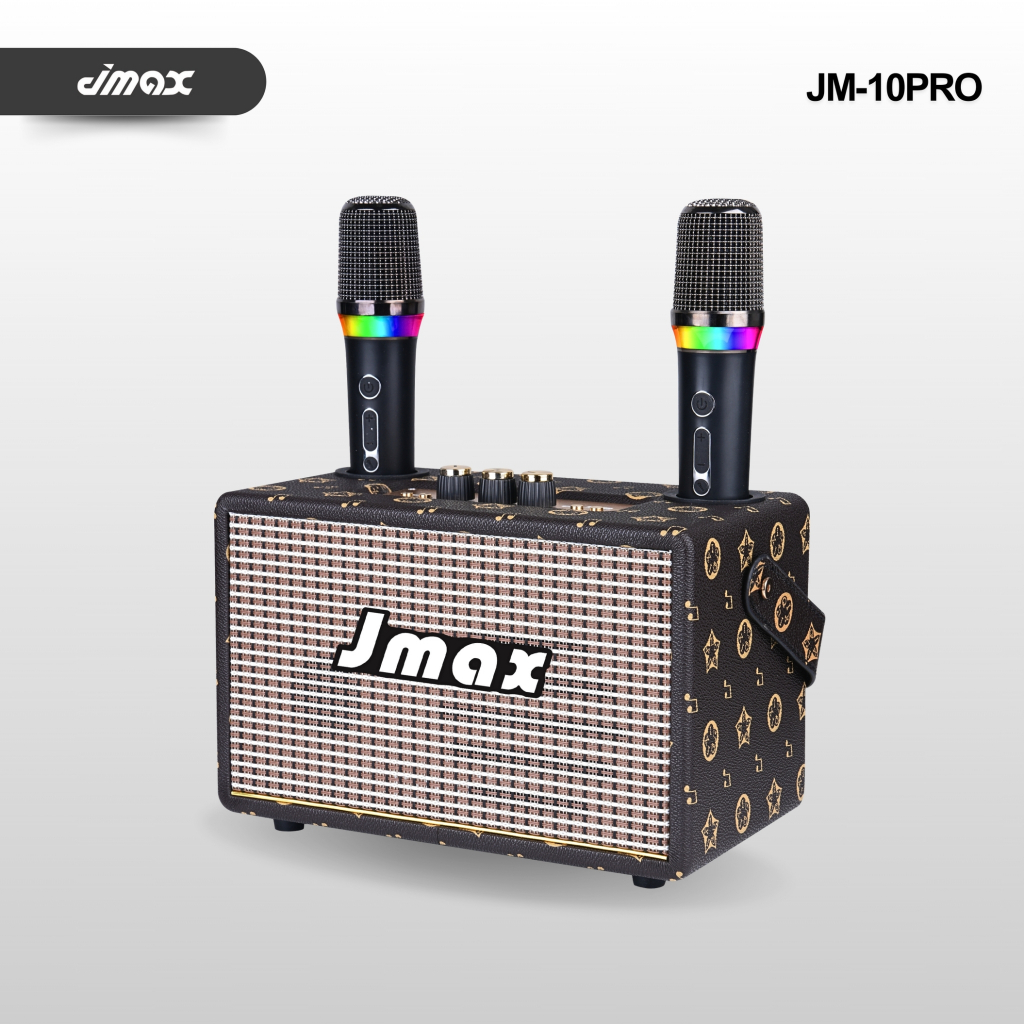JMAX ลำโพงบลูทูธ รุ่น JM-10PRO แถมไมค์ลอย2ตัว ปรับเบสได้ ร้องคาราโอเกะ ...