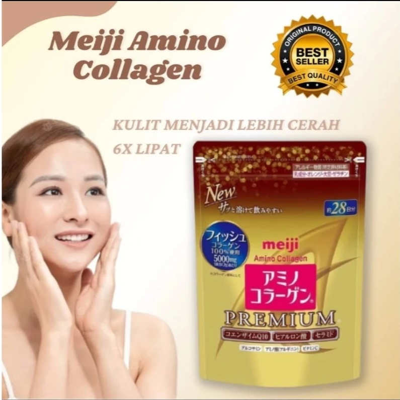 Meiji Amino Collagen Powder Premium 196g ( about a 28-day supply) | Shopee Thailand