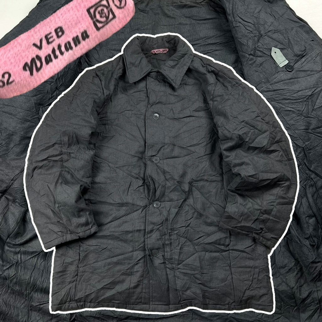 แจ็คเก็ตกระสอบ แจ็คเก็ตทหาร Vintage 80’s DDR Mens Work Jacket Padded ...