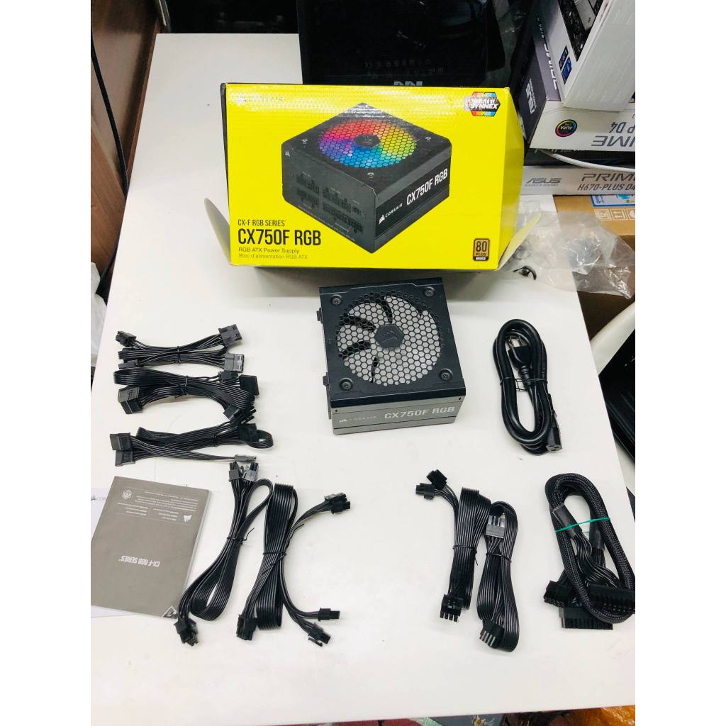 POWER SUPPLY (อุปกรณ์จ่ายไฟ) CORSAIR CX750F RGB - 750W 80 PLUS BRONZE ...