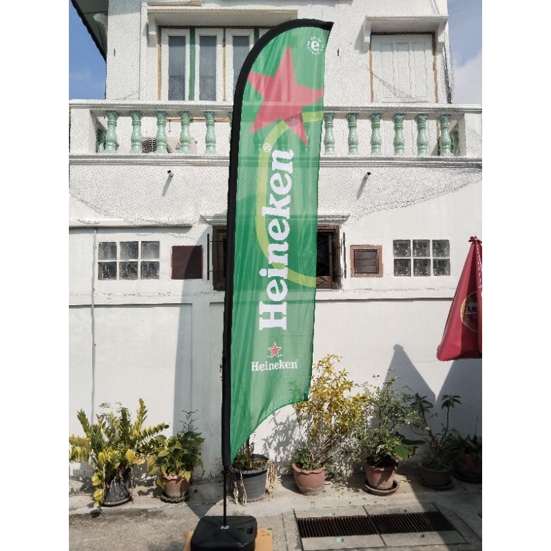 ธงชายหาด ธงปีกนก beach flag เบียร์ Heineken อุปกรณ์ครบ แถมฟรีแก้วไฮเนเ ...