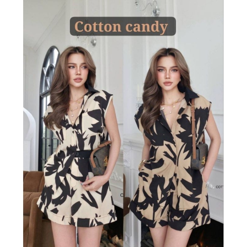 #COTTON CANDY 🍭 set ลายใบไม้ โทนน้ำตาล New Manee set | Shopee Thailand