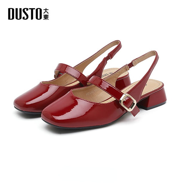 DUSTO รองเท้าแมรี่เจนผู้หญิง สีแดง รองเท้าหนังผู้หญิง ใส่สบายและนุ่ม ...