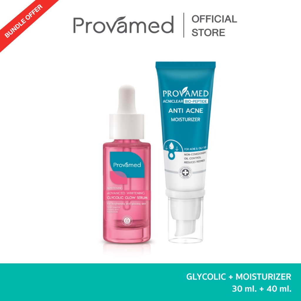 Set : Provamed Glycolic Glow Serum 30ml. & Provamed Acniclear Bio ...