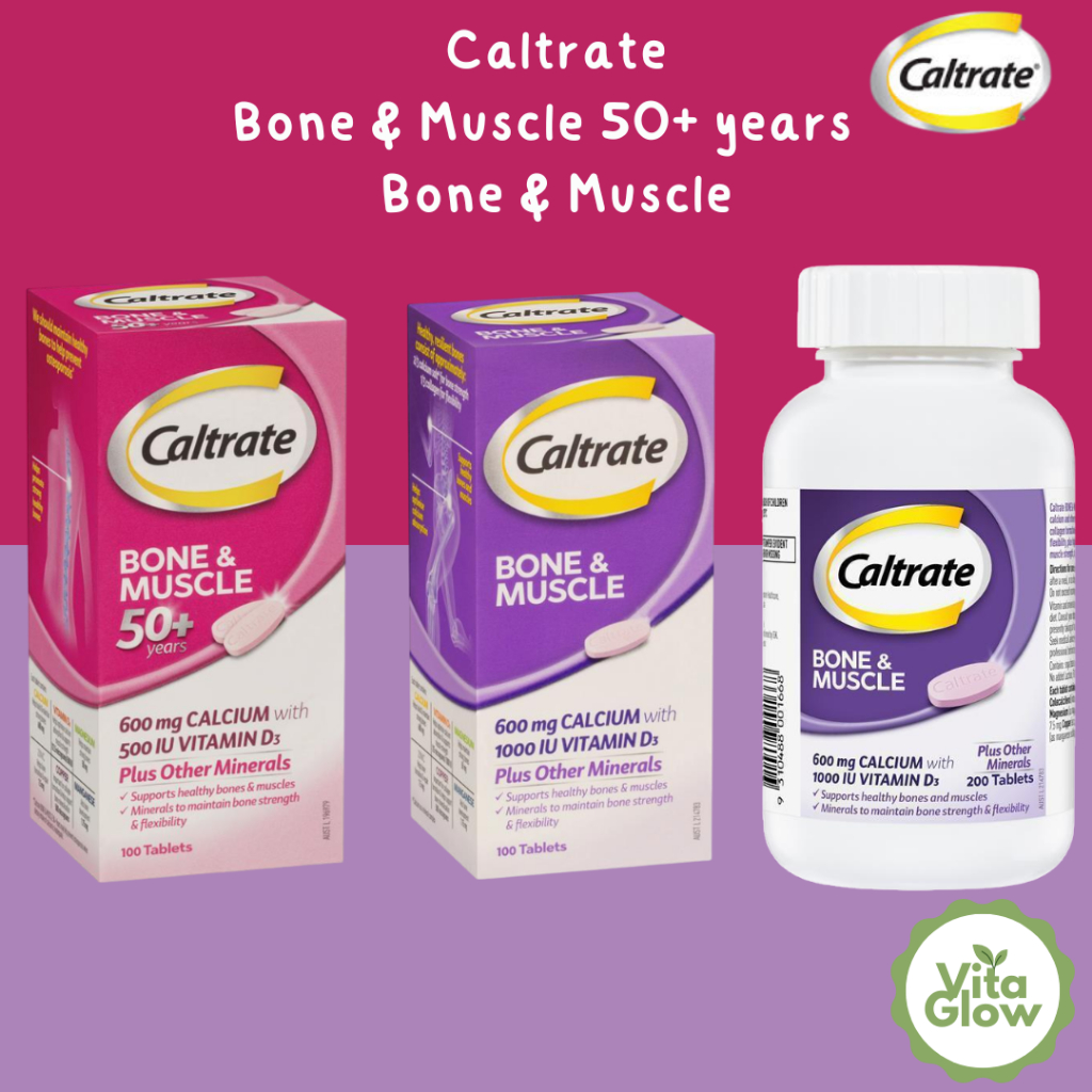 Caltrate Bone & Muscle 50+ 100 Tablets & Caltrate Bone & Muscle 200 ...