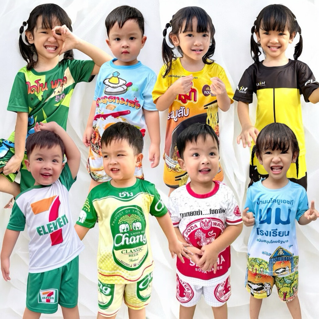 SKC shop 🔺ชุดเซตเด็กลายมาม่า ลายขนม ผ้าไมโครเกรดพรีเมียม | Shopee Thailand