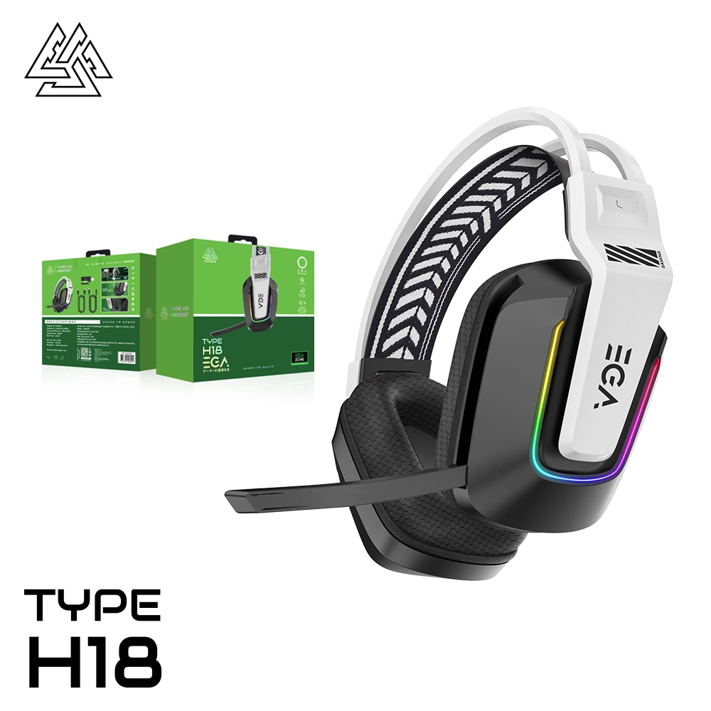 EGA Type-H18 Gaming Headset TRI-MODE Bluetooth 5.3+Wireless 2.4GHz+USB ...