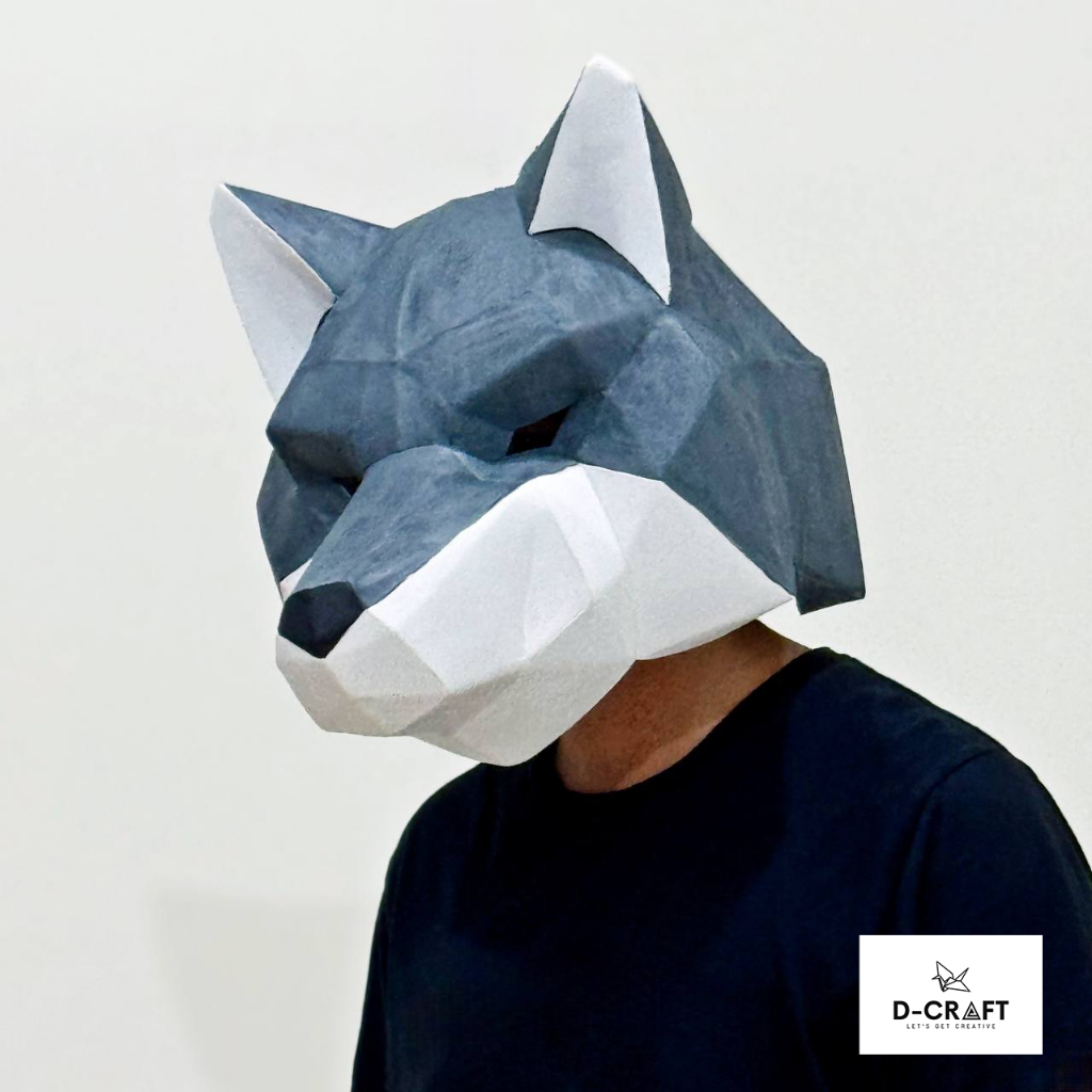 D-Craft msk20 หน้ากากหมาป่าสามมิติสุดเท่ DIY Low Poly Wolf Papercraft ...