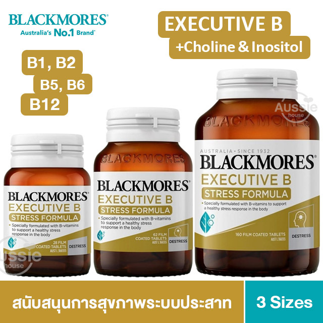 Blackmores Executive B Vitamin B Stress Support 160 Tablets สนับสนุน ...