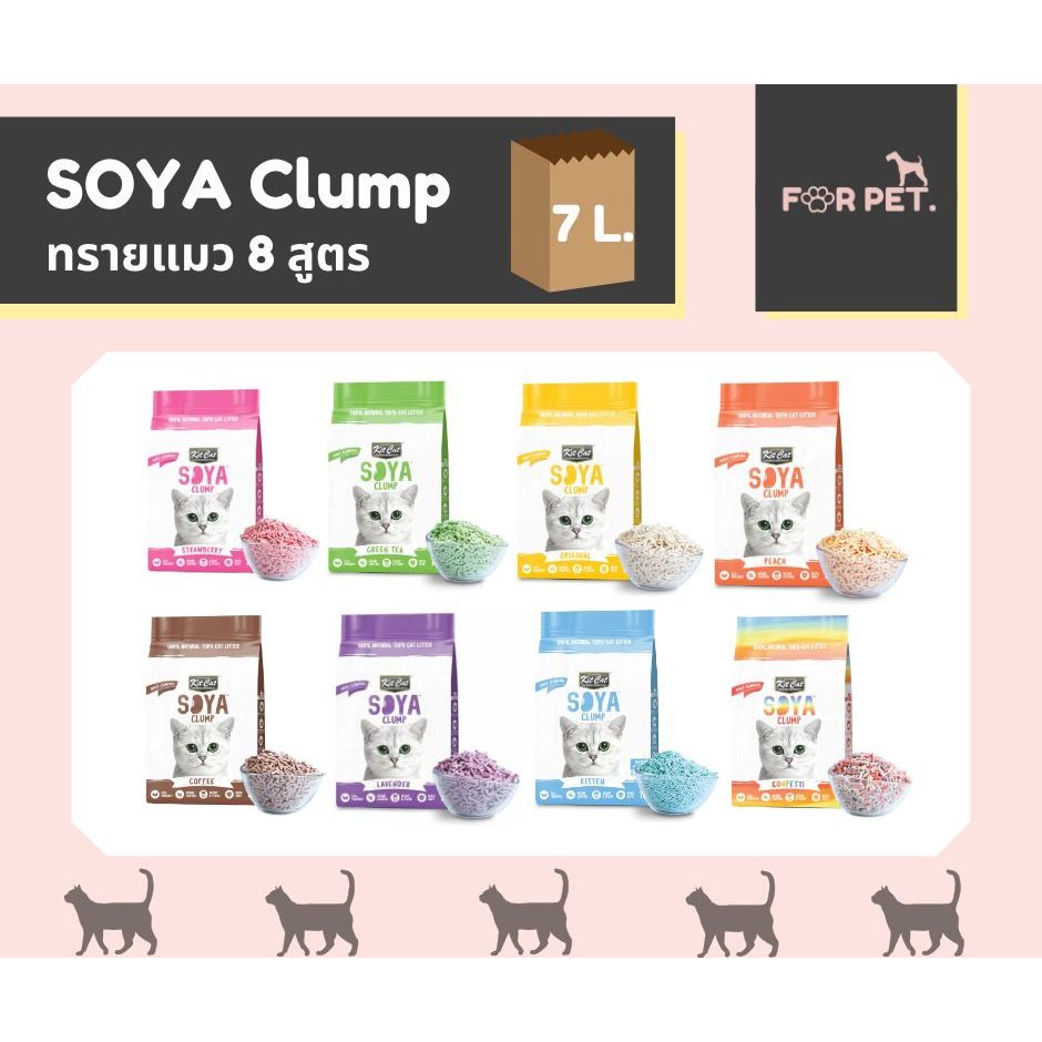 Kit Cat Soya Clump ทรายแมวเต้าหู้โซย่า ขนาด 7L*6ยกลัง | Shopee Thailand